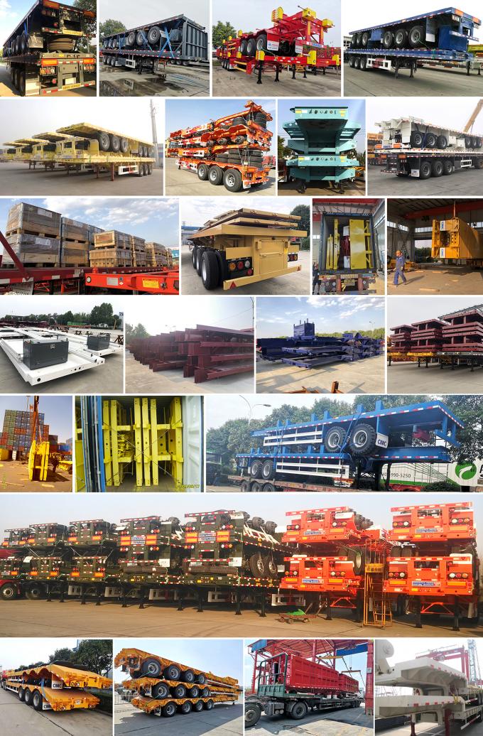 3 Axles 40 ft Flatbed Container Truck Semi Trailer with Competitive and ...