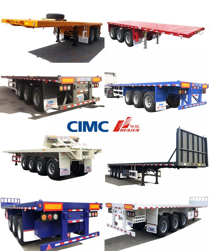 3 Axles 40 ft Flatbed Container Truck Semi Trailer with Competitive and ...