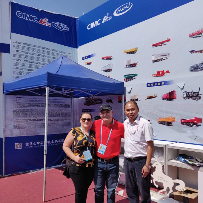 CIMC HUAJUN Semi-Trailer for Asian Market 3 axle 40FT flatbed container ...