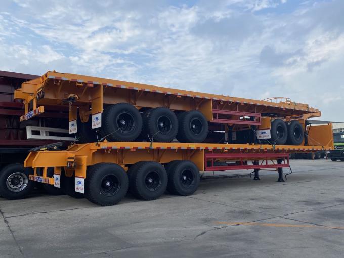 3 Axles Flatbed Semi Trailer Double Linked for Transporting 200 Tons ...